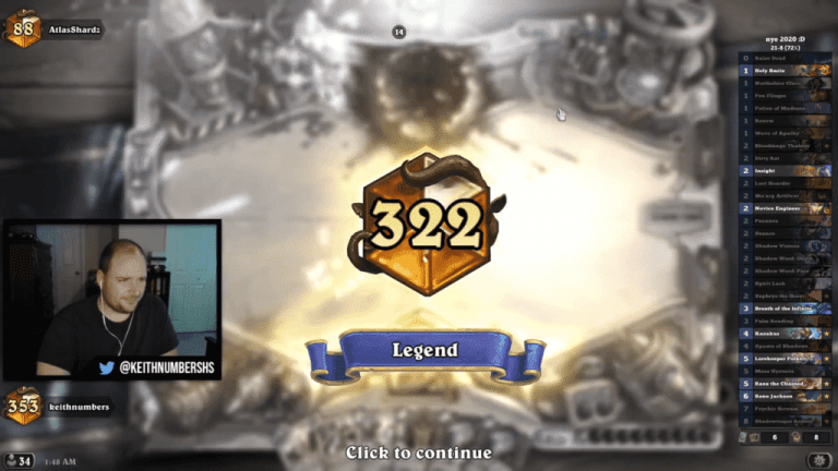 Reno Priest #322 Legend - keith_numbers | Hearthstone
