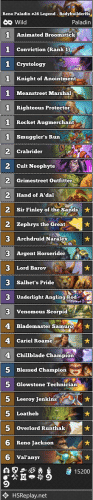 Reno Paladin #26 Legend - BodybuilderHs | Hearthstone Wild Decks