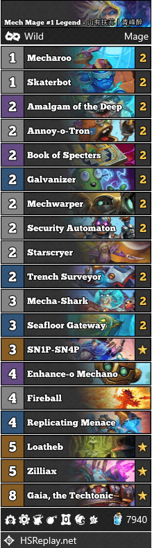 Mech Mage #1 Legend - 山有扶苏丨青峰醉 | Hearthstone Wild Decks