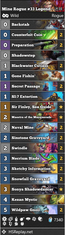 Mine Rogue #33 Legend - 迷妹 (Score: 30-10) | Hearthstone Wild Decks