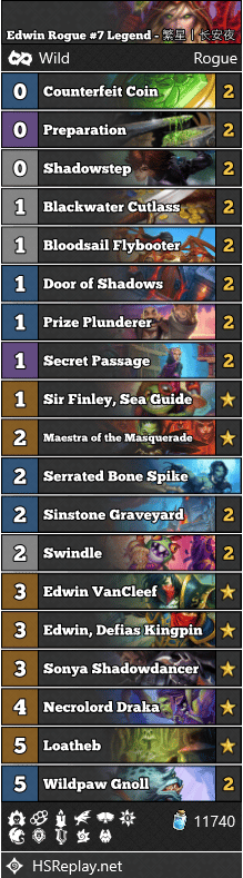 Edwin Rogue #7 Legend - 繁星丨长安夜 | Hearthstone Wild Decks