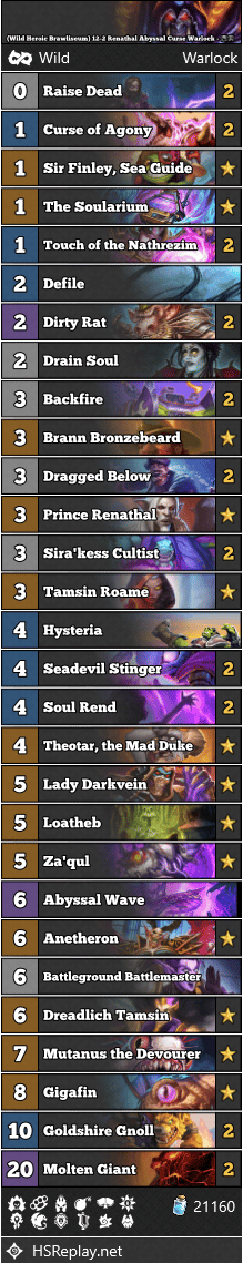 (Wild Heroic Brawliseum) 12-2 Renathal Abyssal Curse Warlock - 西索 ...