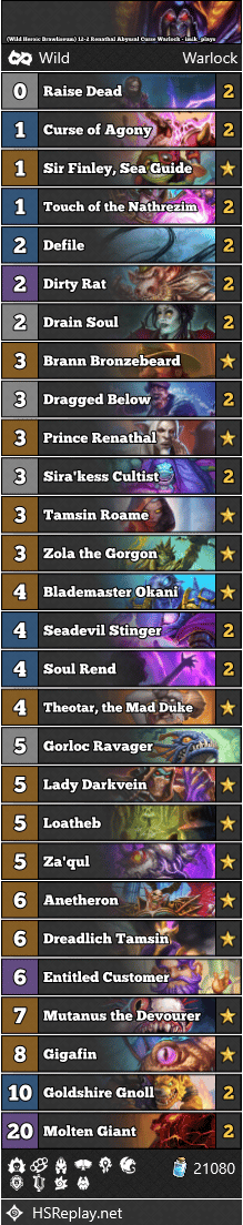 (Wild Heroic Brawliseum) 12-2 Renathal Abyssal Curse Warlock - imik ...