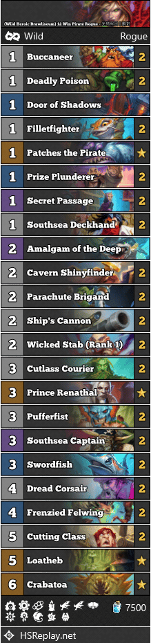 (Wild Heroic Brawliseum) 12 Win Pirate Rogue - 光铸军团 | 鹏哥 | Hearthstone ...