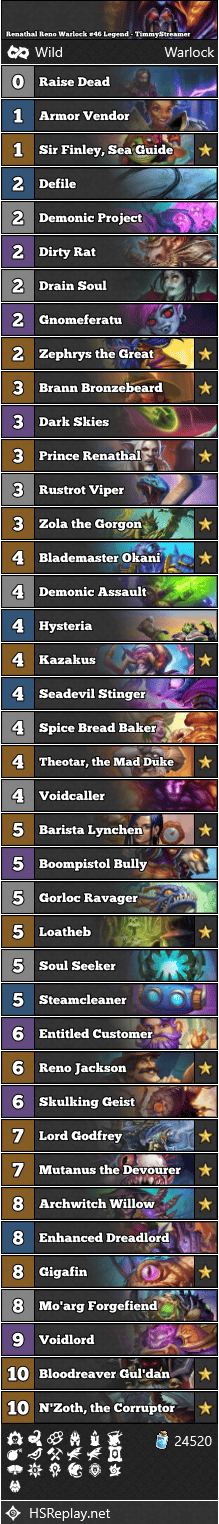 Renathal Reno Warlock #46 Legend - TimmyStreamer (Score: 9-3 ...