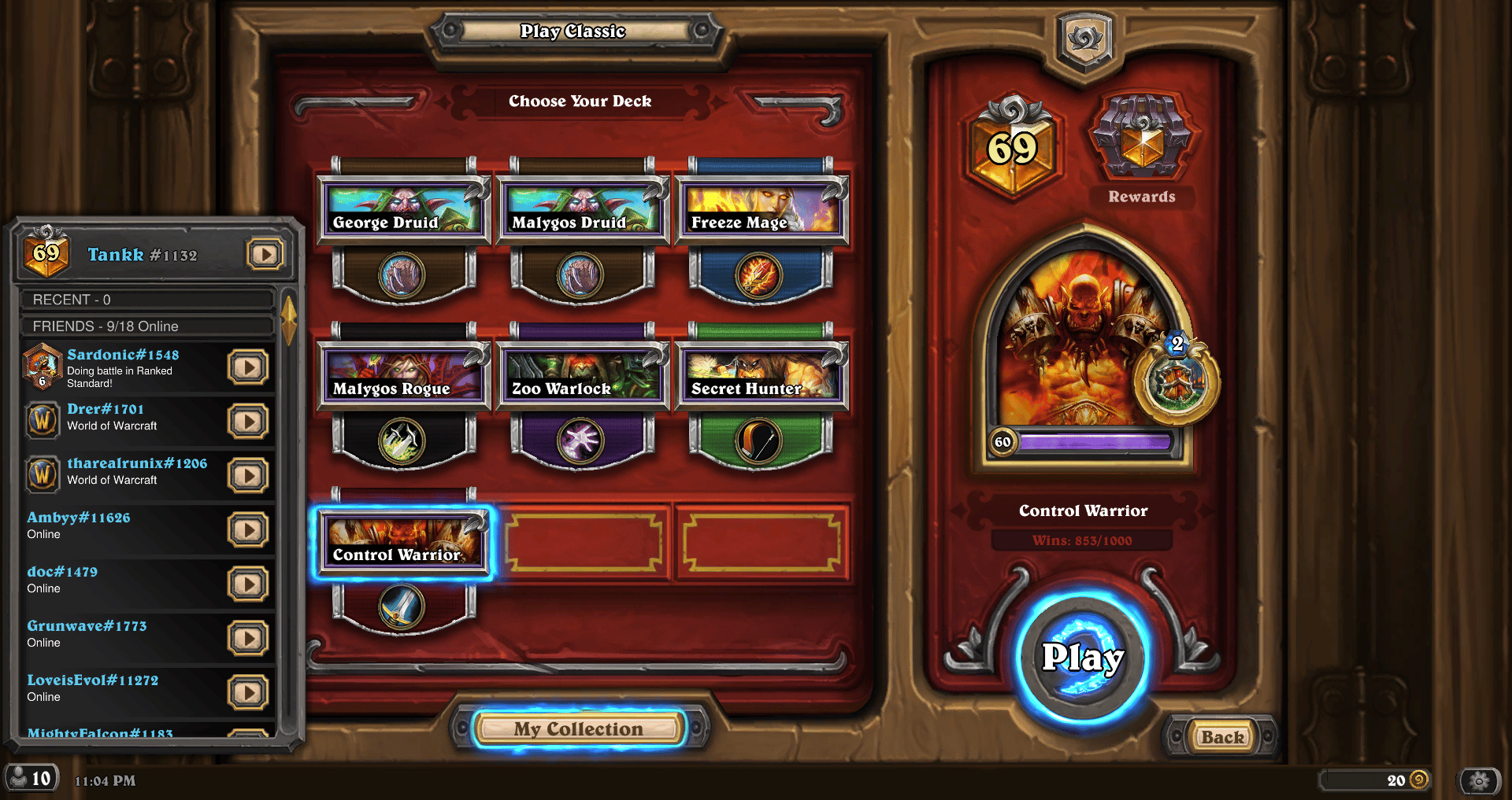 Secret Hunter #69 Legend - Tankk | Hearthstone