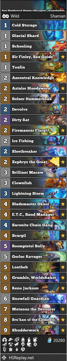 Reno Shudderwock Shaman #489 Legend - reformedanduin (Score: 51-11 ...