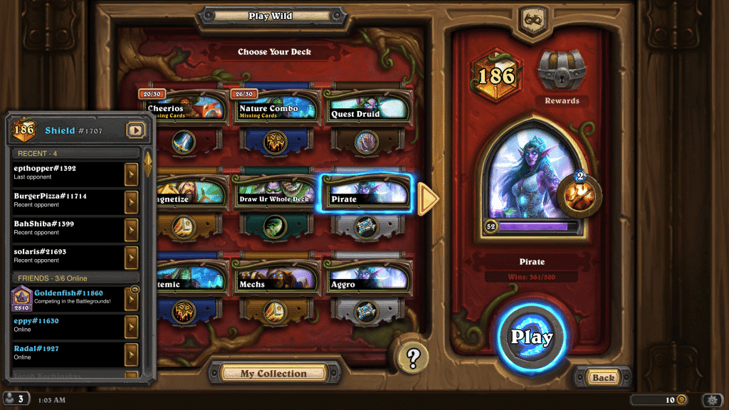 Shadow Priest #186 Legend - Shield | Hearthstone Wild Decks