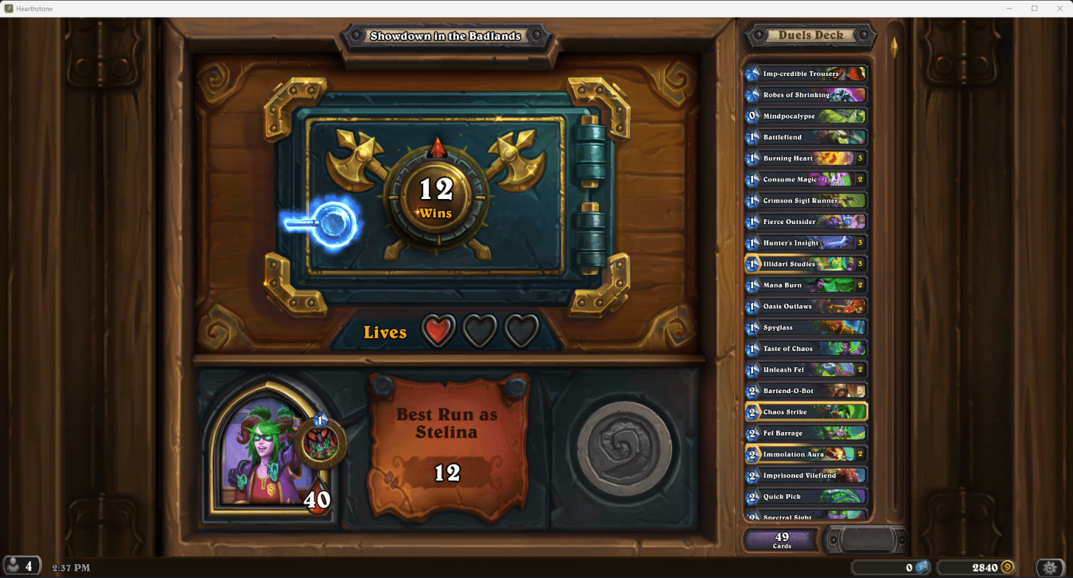 Hearthstone Duels 12 Wins Demon Hunter - Chromiemage (Outlander | Blade ...