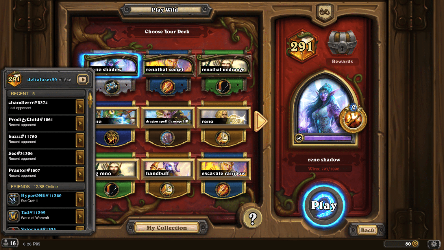 Renathal Reno Priest #291 Legend - deltalaser99 | Hearthstone Wild Decks
