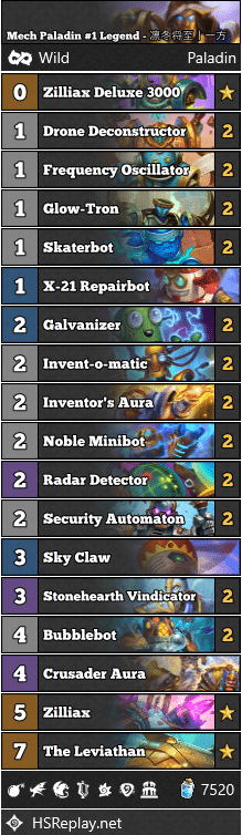 Mech Paladin #1 Legend - 凛冬将至丨一方 | Hearthstone Wild Decks