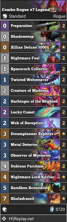 Combo Rogue #7 Legend - 모모 (Score: 15-4) | Hearthstone Standard Decks