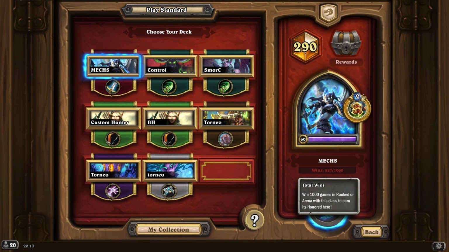 Mech Warrior #290 Legend - Delver | Hearthstone Standard Decks