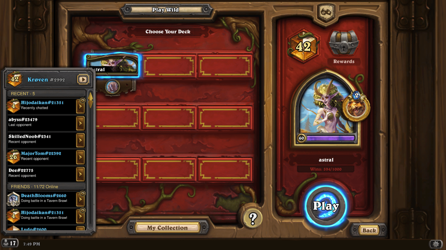 Astral Druid #42 Legend - Krøven | Hearthstone Wild Decks