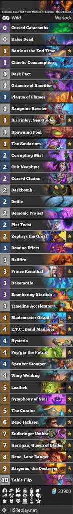 Renathal Reno Tick Tock Warlock #1 Legend - MajorTomHS | Hearthstone ...