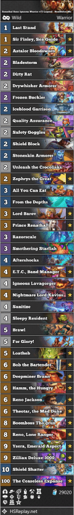 Renathal Reno Igneous Warrior #73 Legend - NealBxforeMe | Hearthstone ...