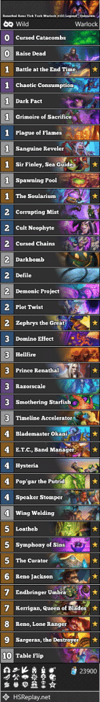 Renathal Reno Tick Tock Warlock #155 Legend - Unknown (Score: 13-9 ...
