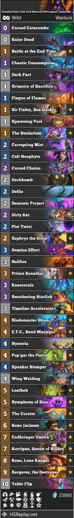 Renathal Reno Tick Tock Warlock #194 Legend - LimiusHS (Score: 14-7 ...
